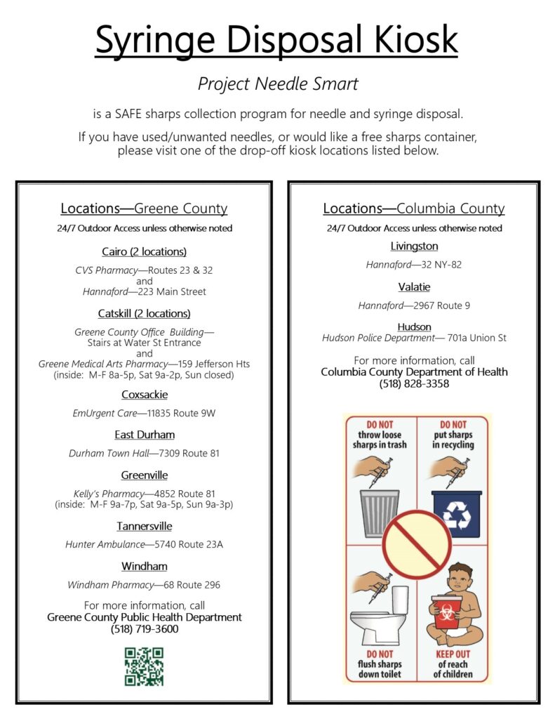 Syringe Disposal - Columbia County Department of Health