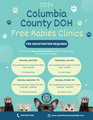 Rabies Vaccination Clinics - Columbia County Department of Health